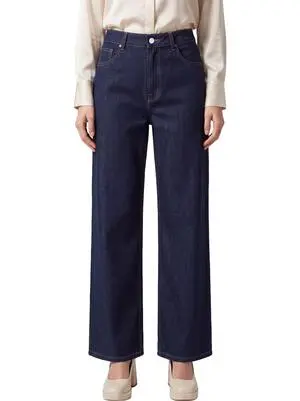 RÓHE Mid-rise Wide-leg Jeans In Cotton With Five Pockets - Denim