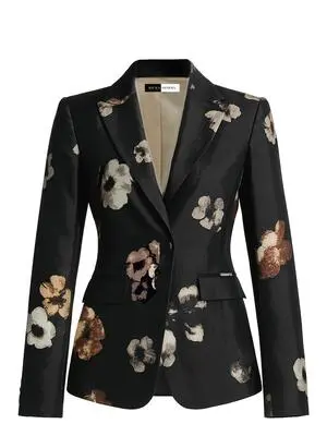 RICHA SHARMA Tailored Blazer Statement Jacket - Black/brown/white