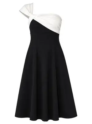 GIRL IN MIND Valerie One Shoulder Midi Dress - Black