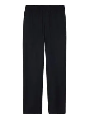 Burberry Wool Flannel Track Pants - Navy