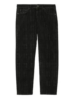 Burberry Check Flocked Straight Jeans - Black