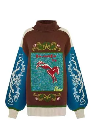ALEMAIS ALEMAIS Lasso Patchwork Knit Sweater