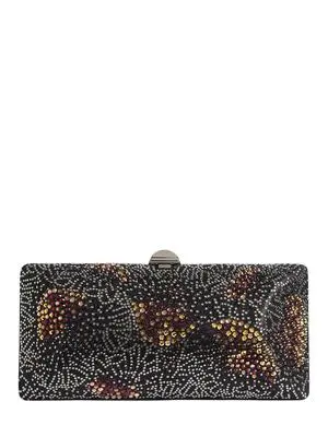 Rodo Suede-effect Embellished Clutch Bag - Black
