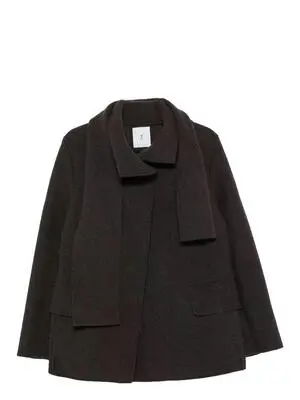 WHYCI Scarf-detail Flap-pocket Coat - Brown