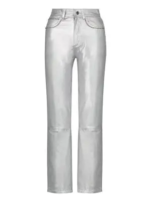 DANCASSAB Ruth Leather Trousers - Silver