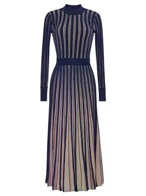 Cara Cara Mariella Striped Wool Midi Dress - Blue