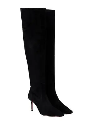 AQUAZZURA Vespera Suede Over-the-knee Boots - Black