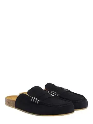 JW Anderson Stitch Suede Mules - Blue