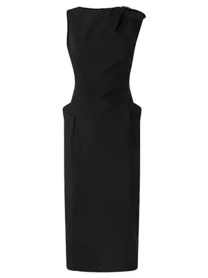 Pinko Crystal-embellished Gathered Dress - Black