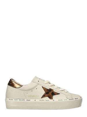 GOLDEN GOOSE Hi Star Leather Trainers - Cream Comb