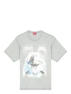 DIESEL® Relaxed T-shirt With Dolphin Graphic - Grey