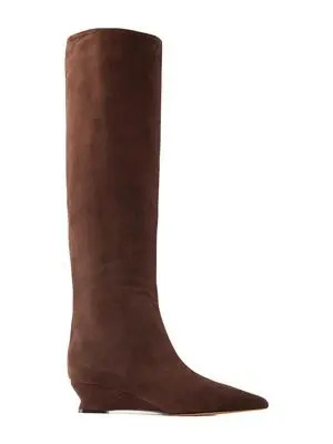 Le Monde Beryl Suede Knee Boots - Brown