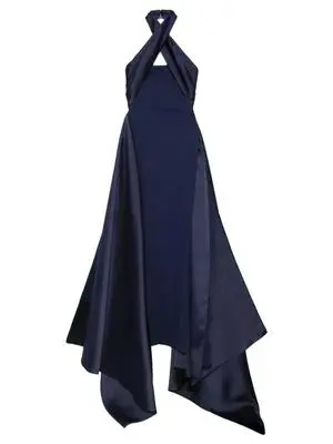 Solace London Rumi Halterneck Maxi Dress - Blue