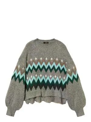 TWINSET Jacquard Jumper With Lace - Grey
