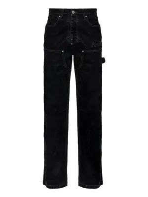 Amiri Logo-embroidered Carpenter Jeans - Black