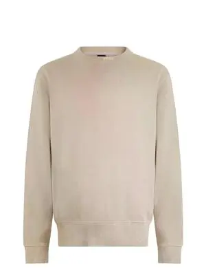 BOSS Logo-embroidered Ribbed-trim Sweatshirt Neutrals
