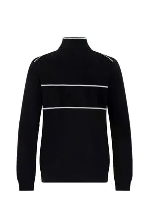 BOSS Quarter-zip Logo-print Sweater - Black