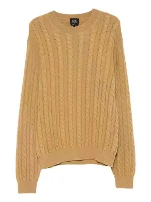 A.p.c. Cable-knit Crew-neck Sweater - Neutrals