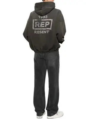 REPRESENT Logo-print Hoodie Grey