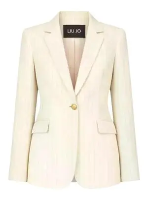 Liu Jo Pinstripe Single-breasted Blazer - Neutrals