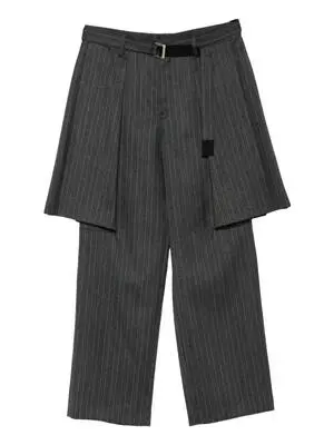 Sacai Pinstripe-pattern Trousers - Grey