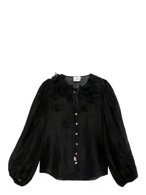Aje Demi Blouse - Black