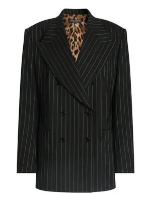 Dolce & Gabbana Pinstripe Wool Double-breasted Blazer - Multicolor