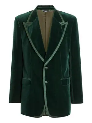 Dolce & Gabbana Single-breasted Tuxedo Jacket In Velvet Suits And Blazers - One-color