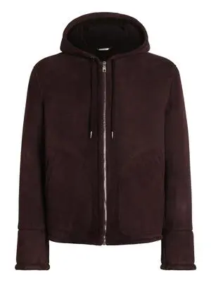 Dolce & Gabbana Suede Shearling Hooded Jacket - Multicolor
