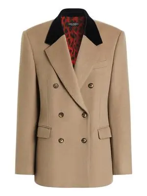 Dolce & Gabbana Double-breasted Cashmere Jacket Blazers - Beige
