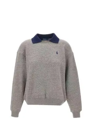 Polo Ralph Lauren Polo-collar Fleece Crewneck Sweatshirt - Grey