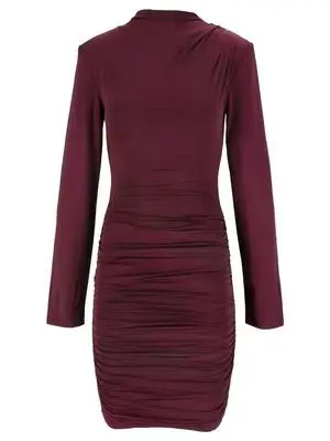 ROTATE BY BIRGER CHRISTENSEN Drapey Mini Dress Bordeaux - Red
