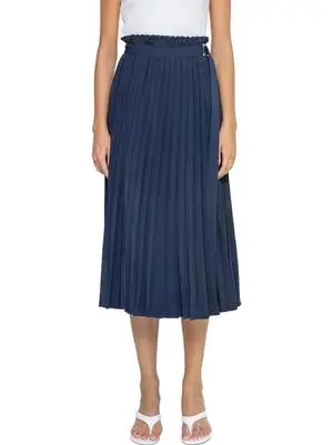 NISSA Pleated High-waisted Skirt - Blue