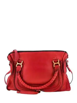 Chloé Chloé Marcie Braided Leather Large Satchel Red