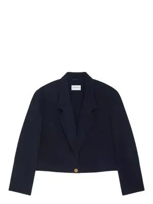 Givenchy Cropped Coat In Double-face Wool And Cashmere - Blue