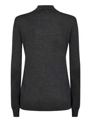 JIL SANDER Pleated Mock-neck Sweater - Grey