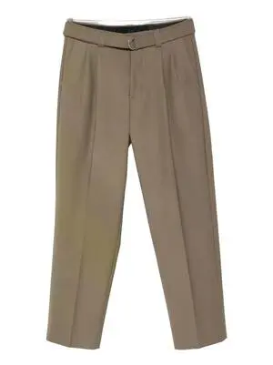 ERALDO Belted Pleated Trousers - Brown