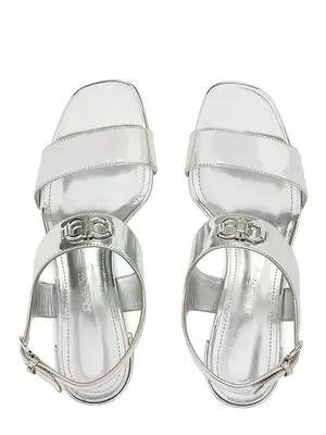 SALVATORE FERRAGAMO Ferragamo Gancini Metallic Leather Sandals