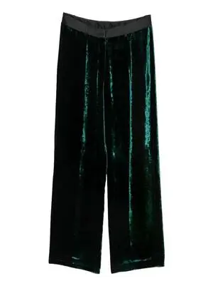 FORTE_FORTE Crushed-velvet Wide-leg Trousers - Green