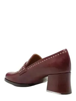 Chie Mihara Taleah Stud-embellished Leather Pumps Red
