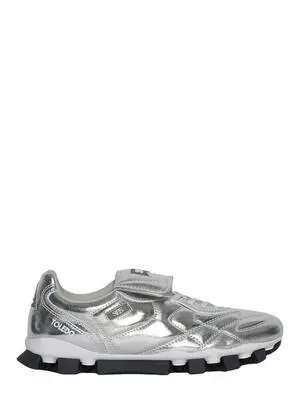 WAITING FOR THE SUN Toledo Metallic Calf Leather Sneakers - Silver