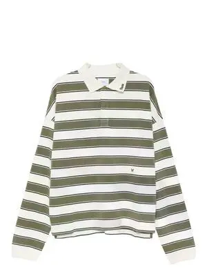 Rhude Horizontal-stripe Long-sleeve Polo Shirt - Green