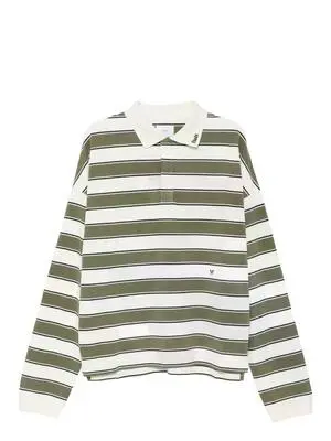Rhude Horizontal-stripe Long-sleeve Polo Shirt - Green