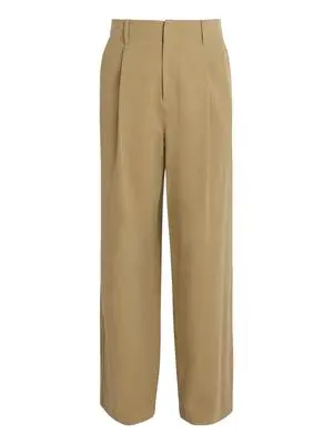 LE17SEPTEMBRE Cotton Twill Pleated Trousers - Beige