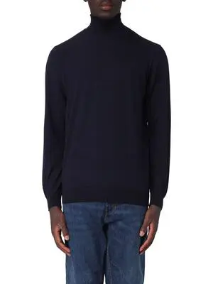 DRUMOHR Long-sleeved Turtleneck In Fine Super 140's Virgin Wool Navy
