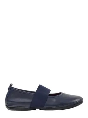 Camper Right Nina Leather Mary Jane Ballet Flats With Elastic Inserts - Blue
