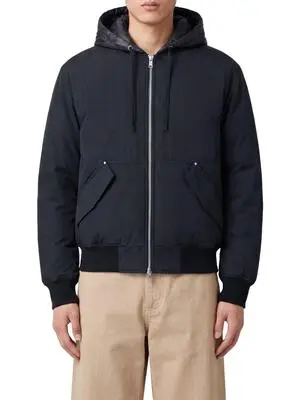 Moose Knuckles Brixton Hooded Goose Down-padded Nylon Bomber Jacket - Black