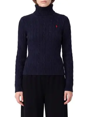 Polo Ralph Lauren Slim Fit Wool And Cashmere Turtleneck Sweater With Embroidered Pony Logo - Blue