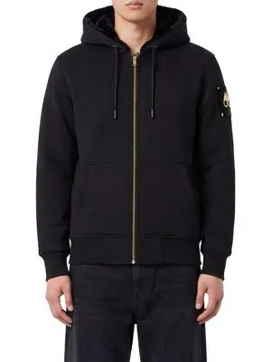 Moose Knuckles Bunny Zipped Hoodie In Cotton Blend - Black
