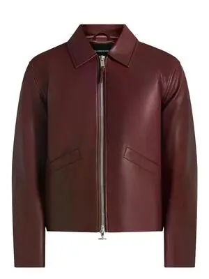 Manière De Voir Minimal Leather Jacket - Red